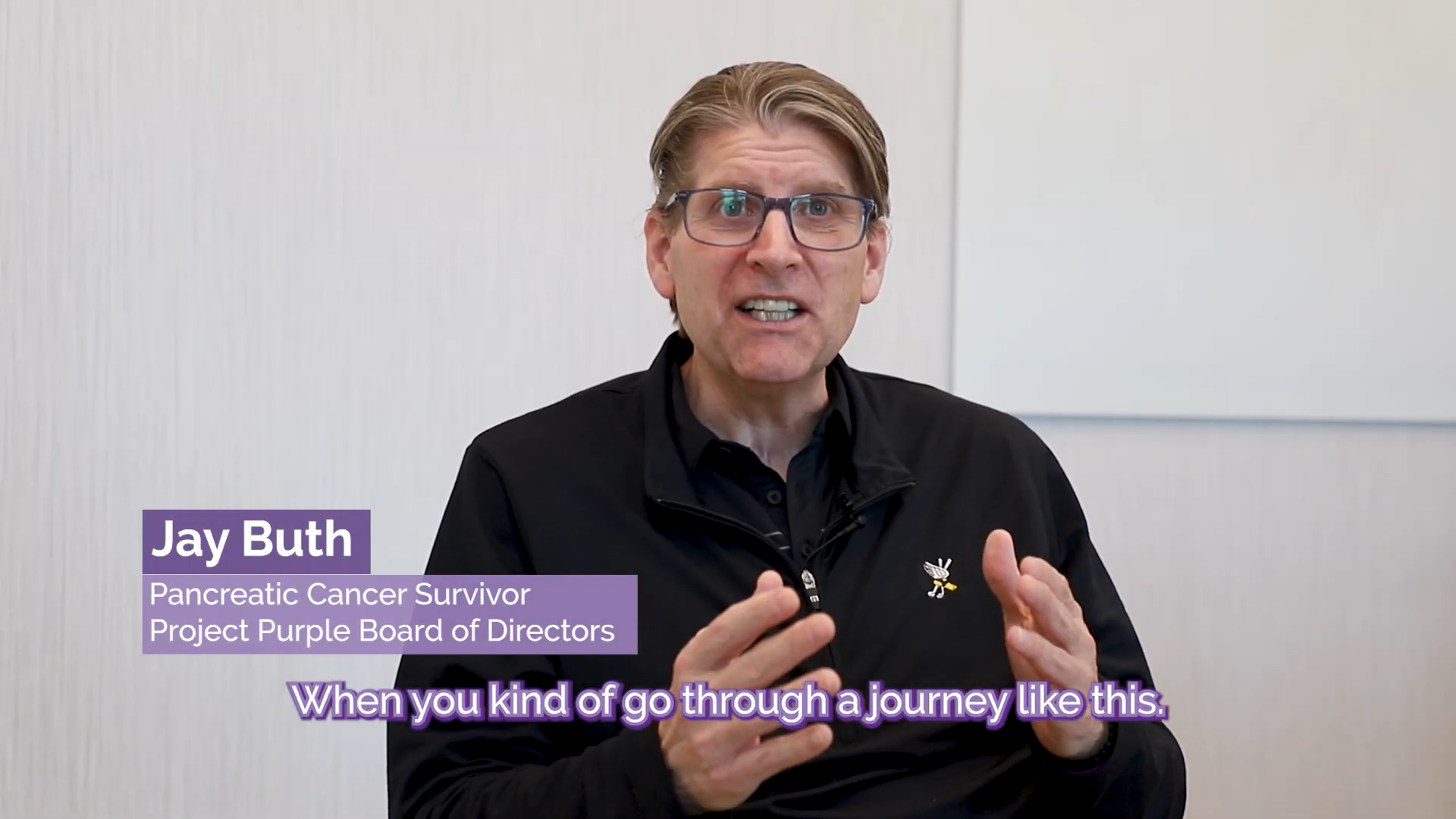 Watch: Pancreatic Cancer Survivor Jay Buth is Excited to Join the Project Purple Board | Project ...